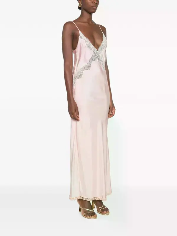 FORTE_FORTE Floral Lace Trim Slip Dress
