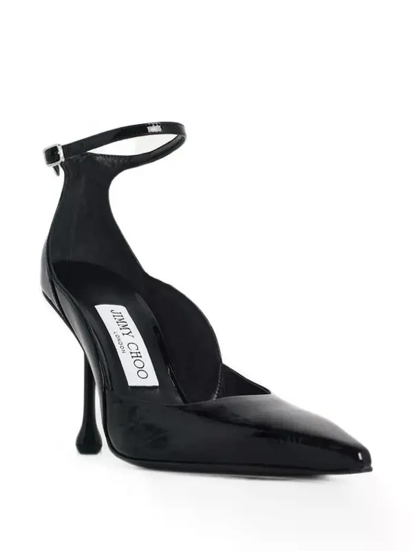 JIMMY CHOO Quinci Patent Finish Pumps - Black