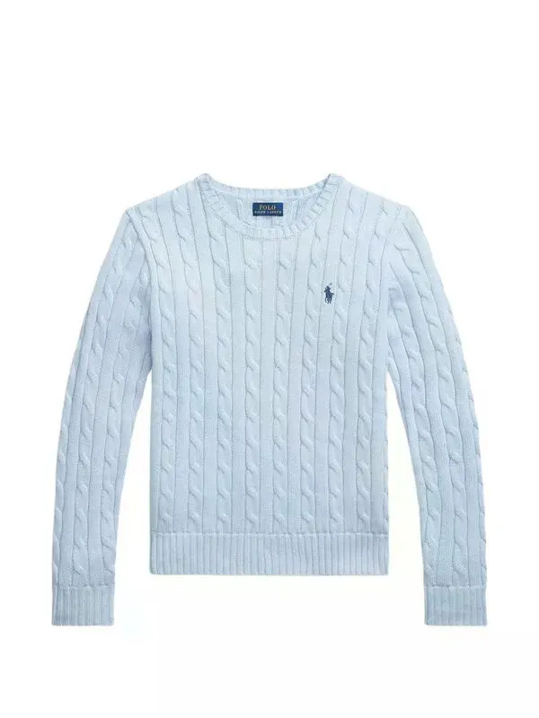 Polo Ralph Lauren Cable-knit Embroidered Logo Sweater - Blue