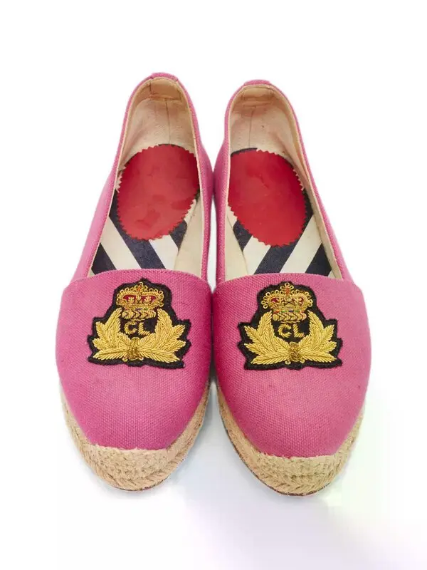 CHRISTIAN LOUBOUTIN Galia Embroidered Espadrilles - Pink
