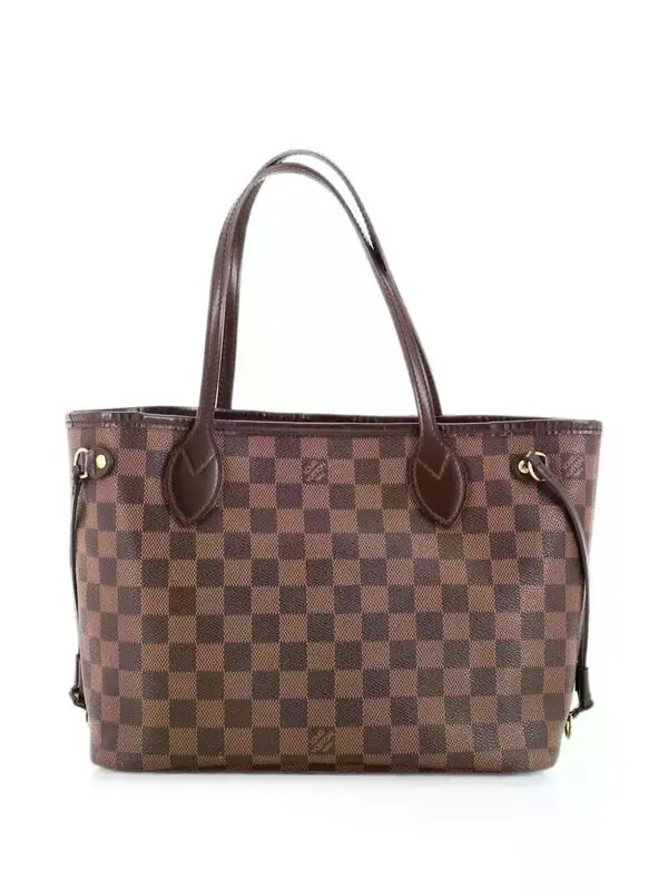 LOUIS VUITTON Neverfull Damier Pm Tote Bag - Brown