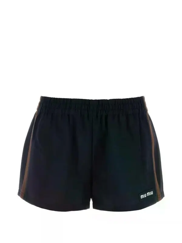 Miu Miu Logo Patch Side Stripe Shorts