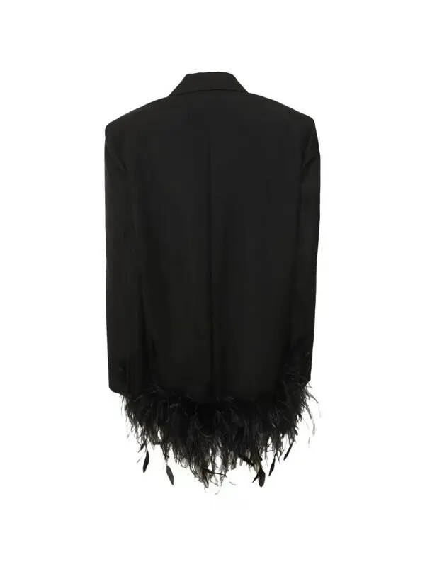 Prada Feather-trim Single-breasted Blazer