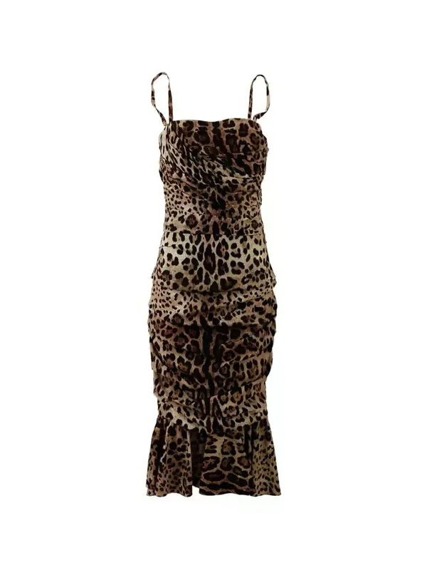 Dolce & Gabbana Leopard-print Ruched Dress