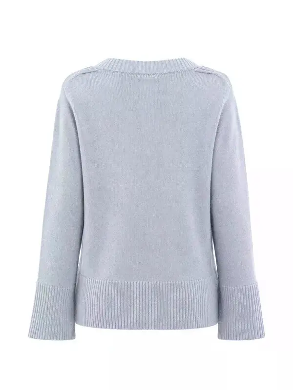 Malo Ribbed Trim Long Sleeve Sweater