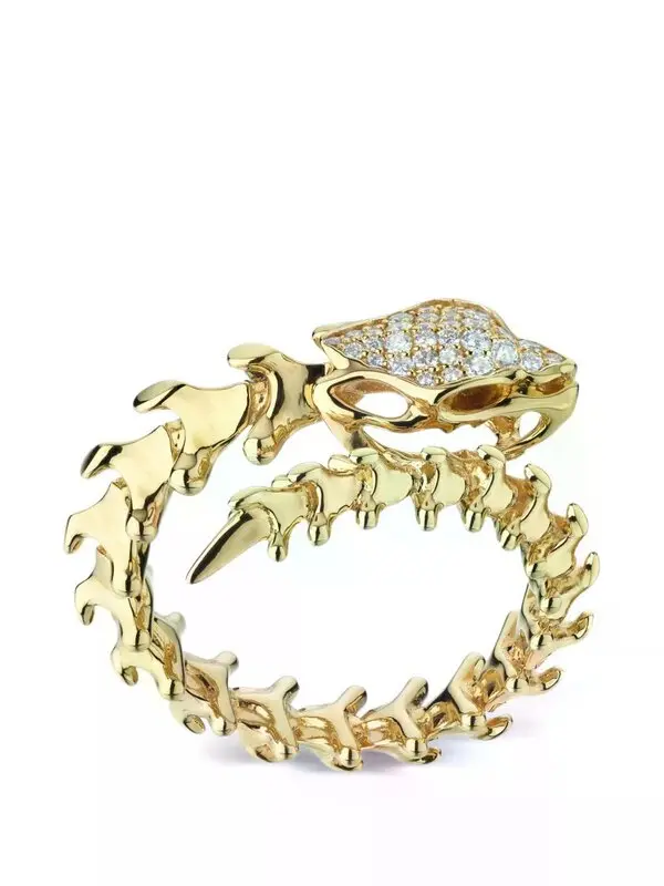 SHAUN LEANE Serpent's Trace Diamond Wrap Ring - Gold