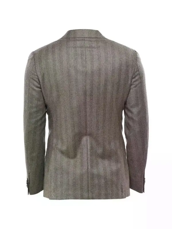 Corneliani Herringbone Single-breasted Blazer - Grey