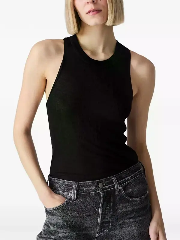 Vera Wang Ribbed Racer-back Tank Top