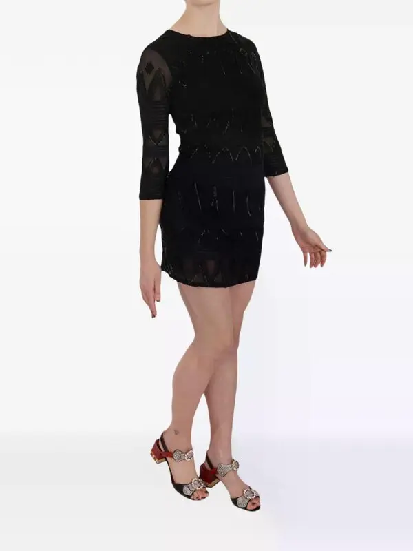 John Richmond Sequin-embellished Mesh Mini Dress
