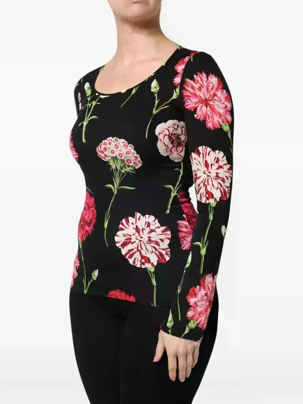 Dolce & Gabbana Floral Print Long Sleeve Blouse