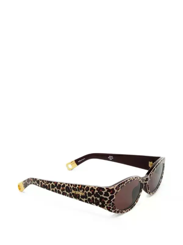 Jacquemus Oval Leopard-print Sunglasses - Brown