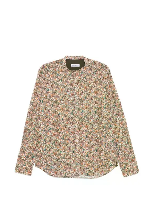 MANUEL RITZ Floral-print Band-collar Shirt