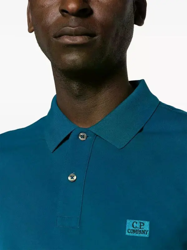 C.P. COMPANY Logo-patch Cotton Polo Shirt
