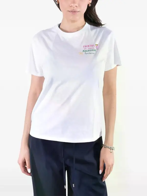 MC2 SAINT BARTH Embroidered Slogan T-shirt - White