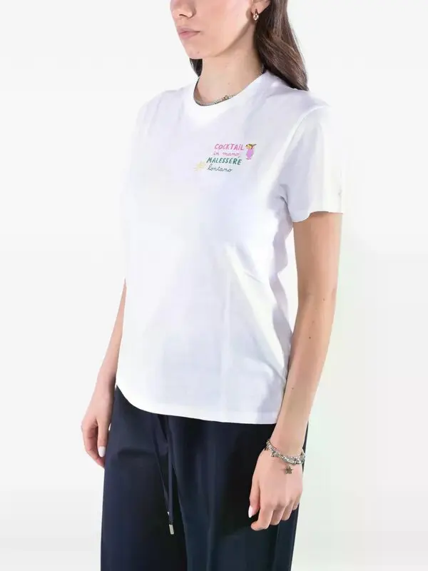 MC2 SAINT BARTH Embroidered Slogan T-shirt - White