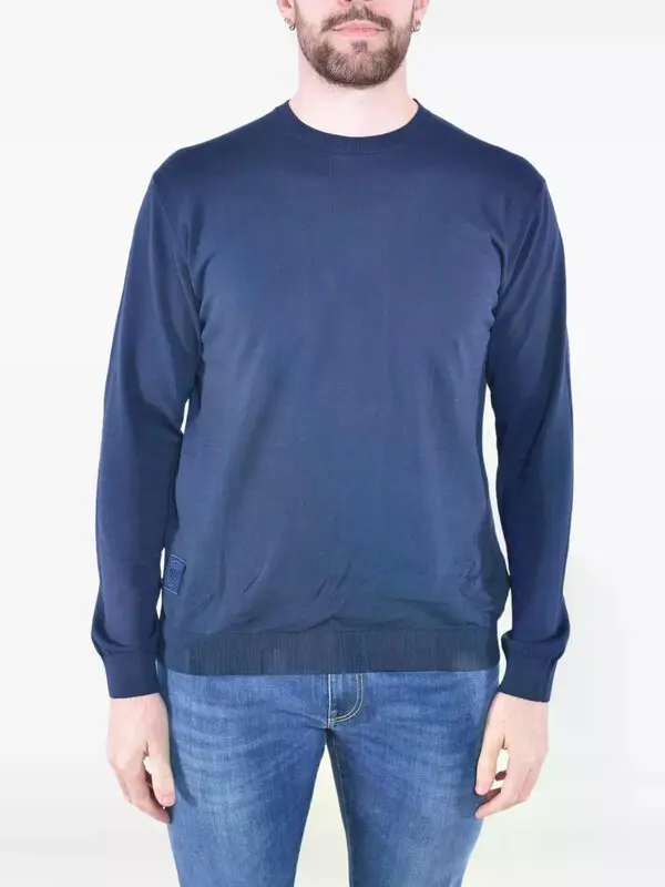 BLAUER. Cotton Crew Neck Sweater