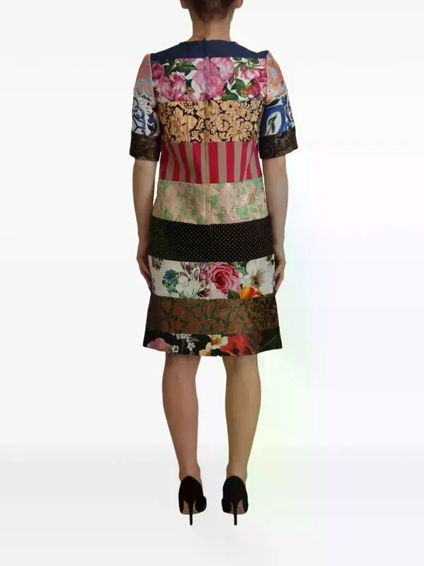 Dolce & Gabbana Patchwork Jacquard Floral Print Dress