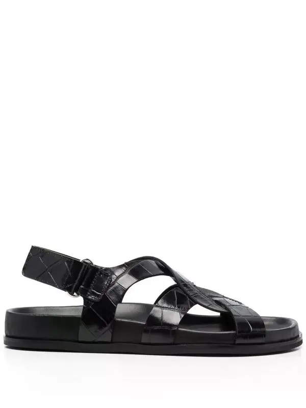 TOTEME Crocodile-embossed Leather Slingback Sandals