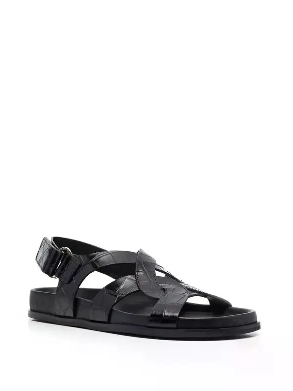 TOTEME Crocodile-embossed Leather Slingback Sandals