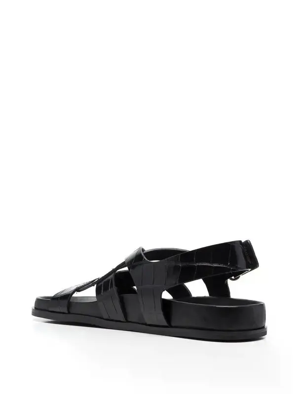 TOTEME Crocodile-embossed Leather Slingback Sandals