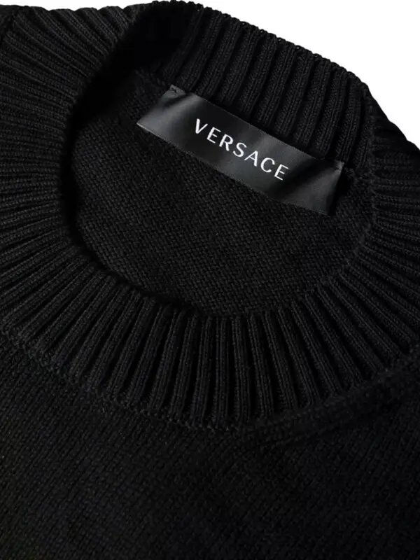 Versace Medusa Embroidered Crew Neck Sweater