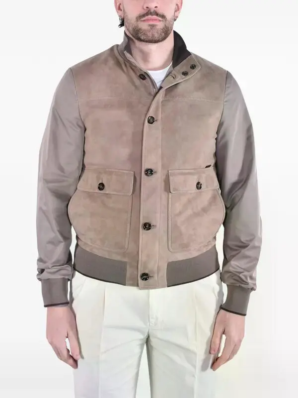 MOORER Suede Bomber Jacket
