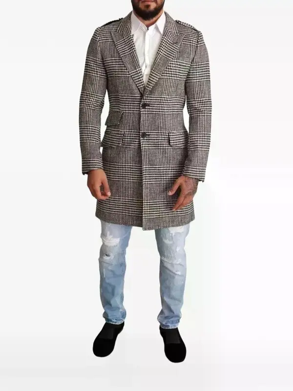 Dolce & Gabbana Plaid Pattern Single-breasted Coat