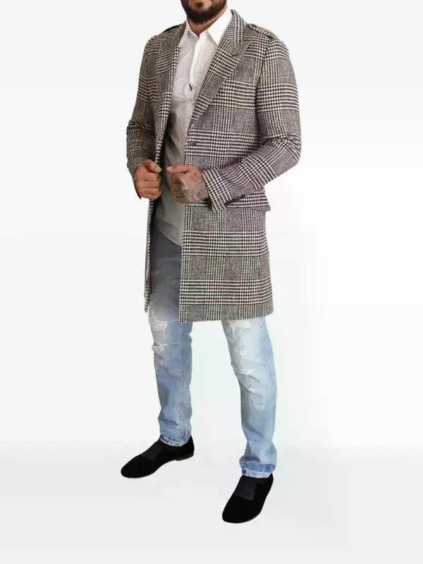 Dolce & Gabbana Plaid Pattern Single-breasted Coat