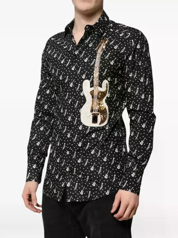 Dolce & Gabbana Sequin-embellished Instrument-print Shirt