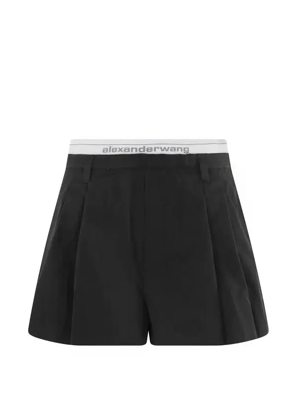 Alexander Wang Logo-elastic Pleated Shorts