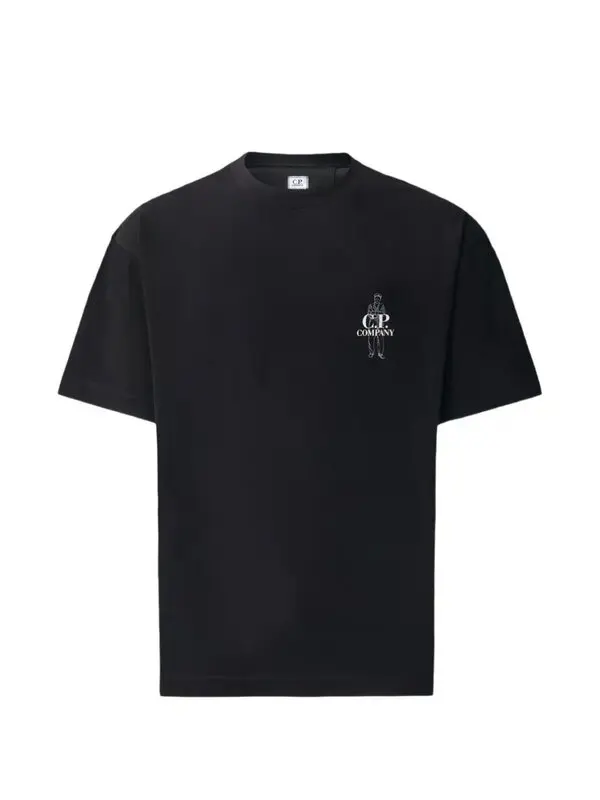 C.P. COMPANY Logo-embroidered T-shirt - Black