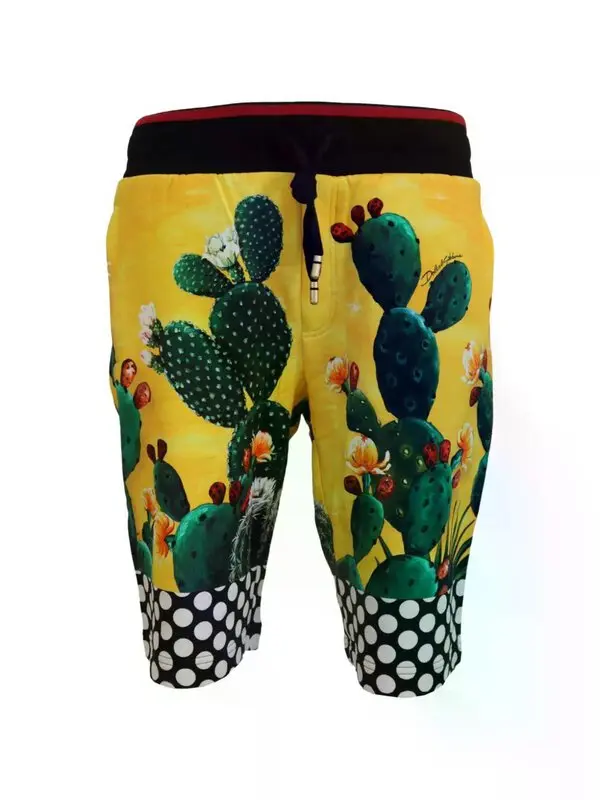 Dolce & Gabbana Cactus Print Polka Dot Shorts