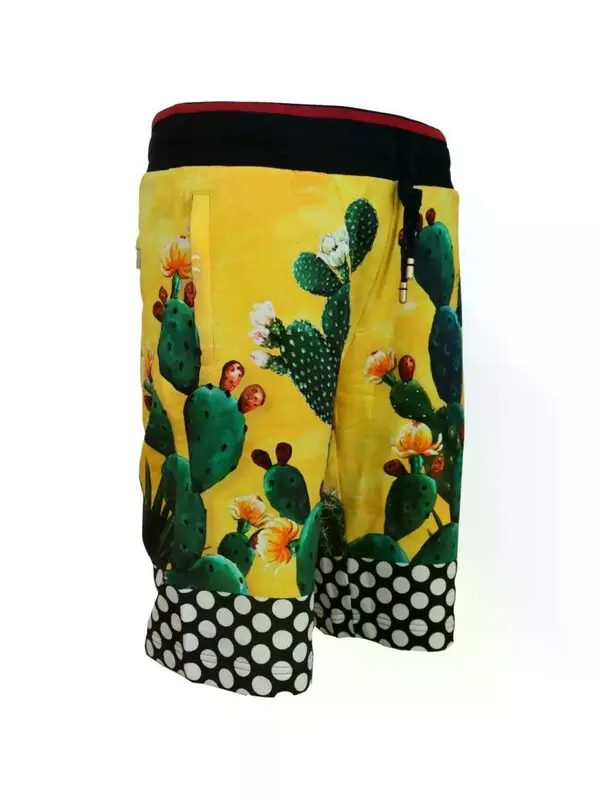Dolce & Gabbana Cactus Print Polka Dot Shorts