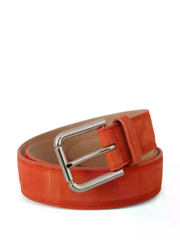Dolce & Gabbana Suede Belt With Logo-engraved Buckle