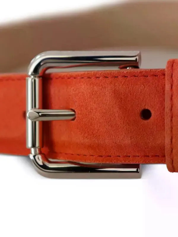 Dolce & Gabbana Suede Belt With Logo-engraved Buckle