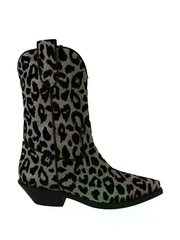 Dolce & Gabbana Leopard-print Glitter-embellished Boots