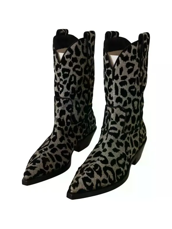 Dolce & Gabbana Leopard-print Glitter-embellished Boots