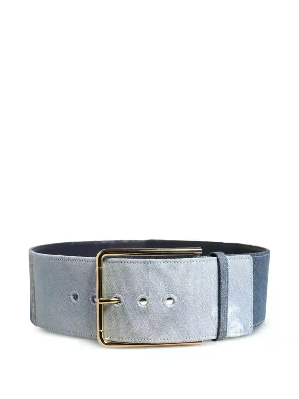 Dolce & Gabbana Two-tone Belt With Gold-tone Buckle - Blue