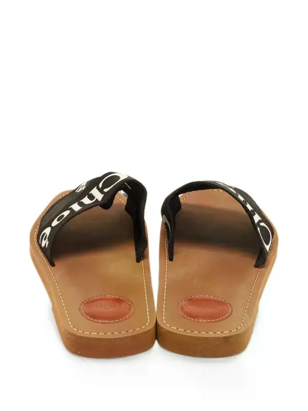 Chloé Woody Logo Slides - Black