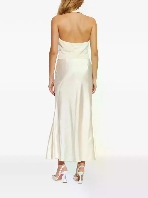SELF-PORTRAIT Halterneck Satin Midi Dress
