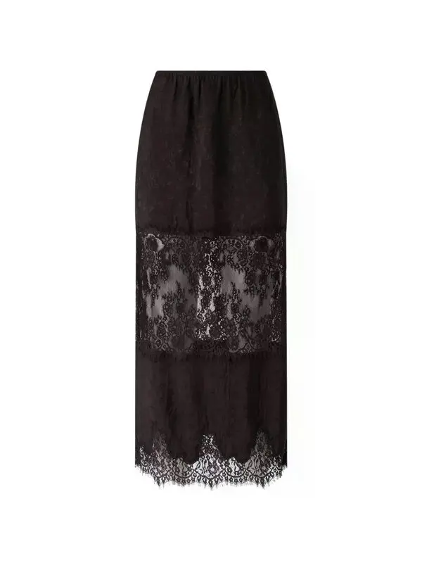 Pinko Lace Pencil Midi Skirt With Elasticated Waist