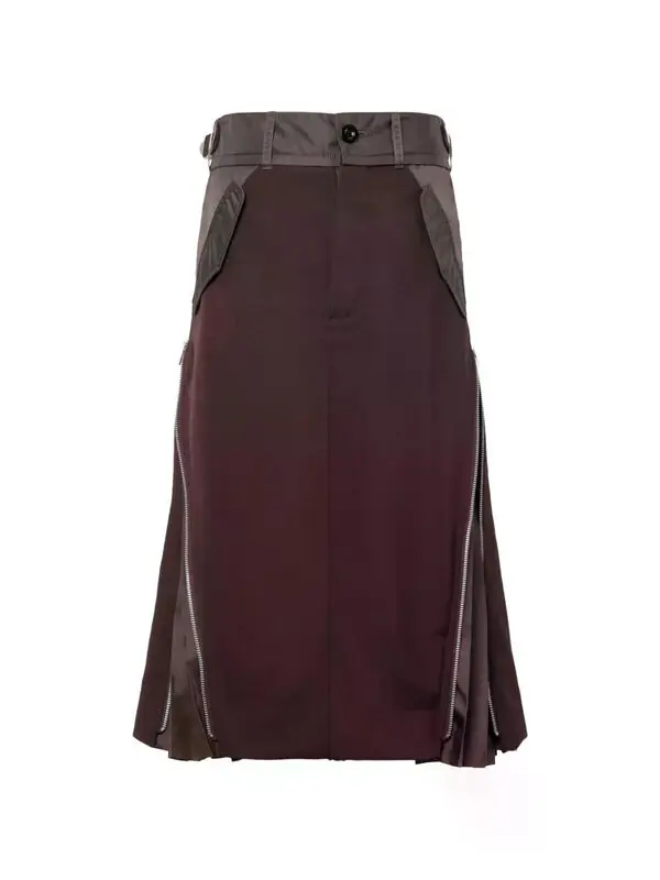 Sacai High-waisted Skirt With Side Zip Openings