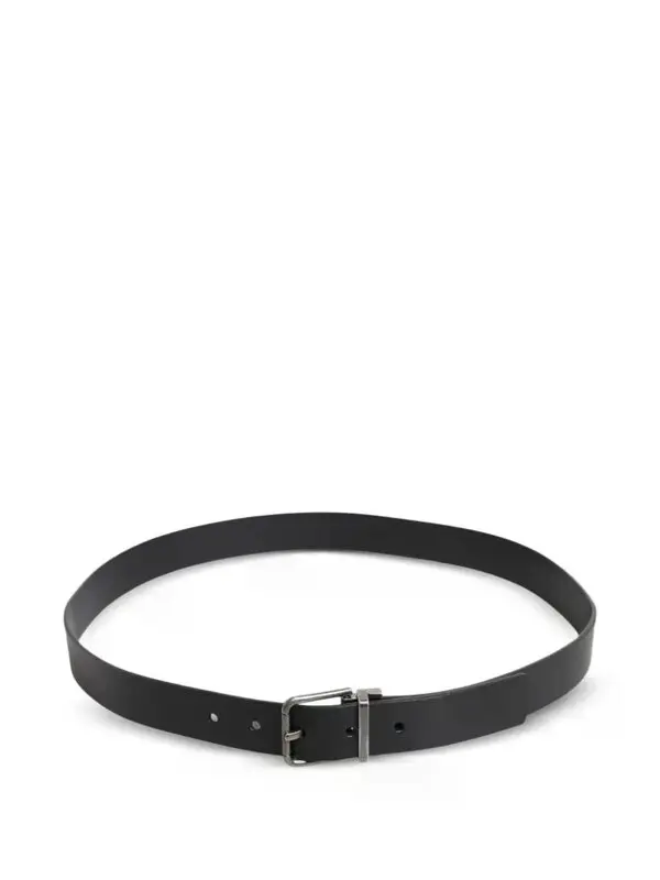 Dolce & Gabbana Leather Belt With Silver-tone Buckle