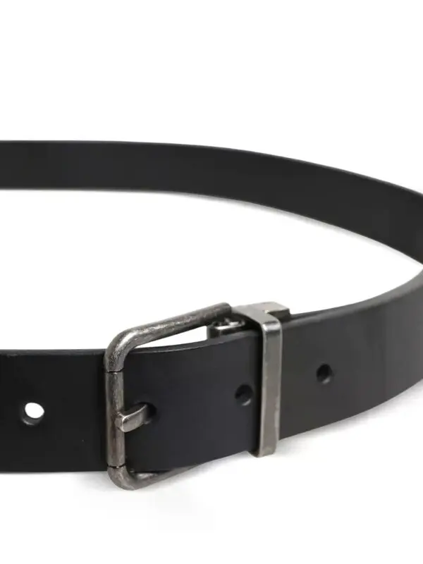 Dolce & Gabbana Leather Belt With Silver-tone Buckle