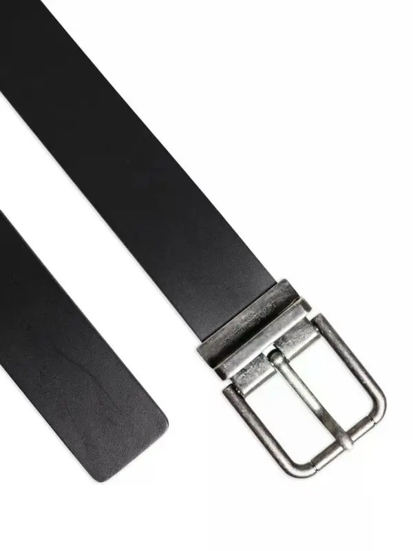 Dolce & Gabbana Leather Belt With Silver-tone Buckle