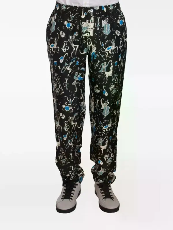 Dolce & Gabbana Graphic-print Silk Trousers