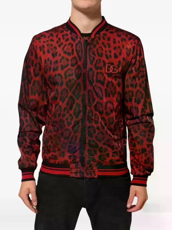 Dolce & Gabbana Leopard Print Bomber Jacket