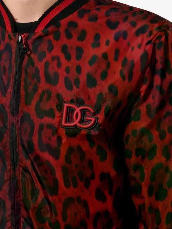 Dolce & Gabbana Leopard Print Bomber Jacket