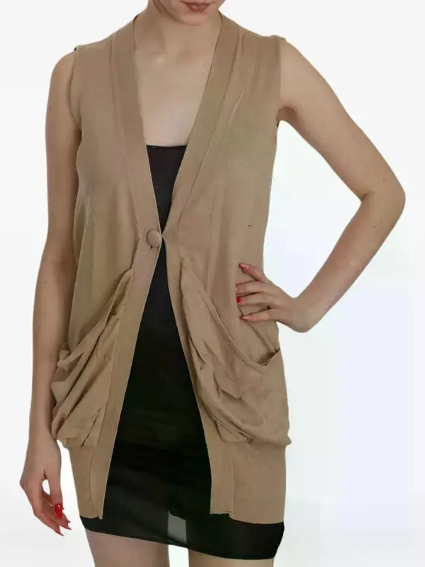 PINK MEMORIES Sleeveless Draped Cardigan