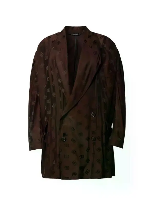 Dolce & Gabbana Logo Monogram Double-breasted Coat